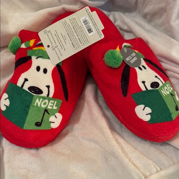 Hallmark | Shoes | Snoopy Christmas Slippers Red Plays Music | Poshmark